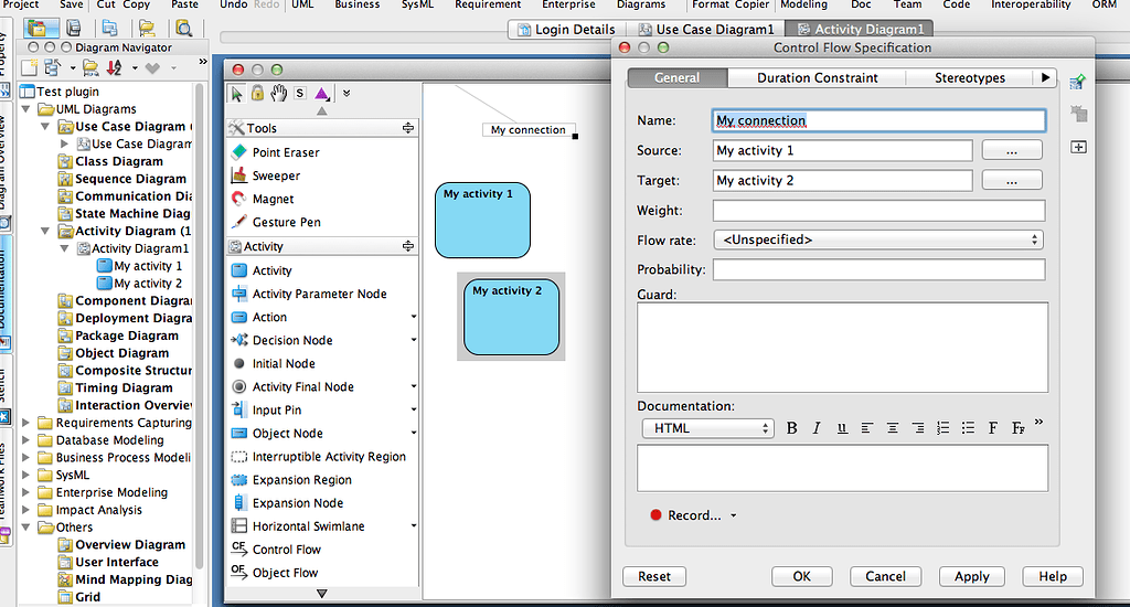 Activity diagram control flow - Plug-in & Open API - Discuss the Visual Paradigm